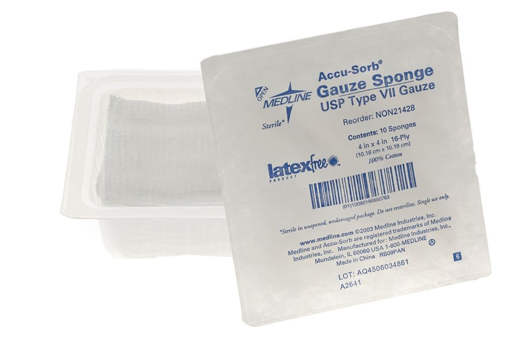 Gauze Sponge – 4 x 4 Sterile – Tray – Baby Birth and Beyond