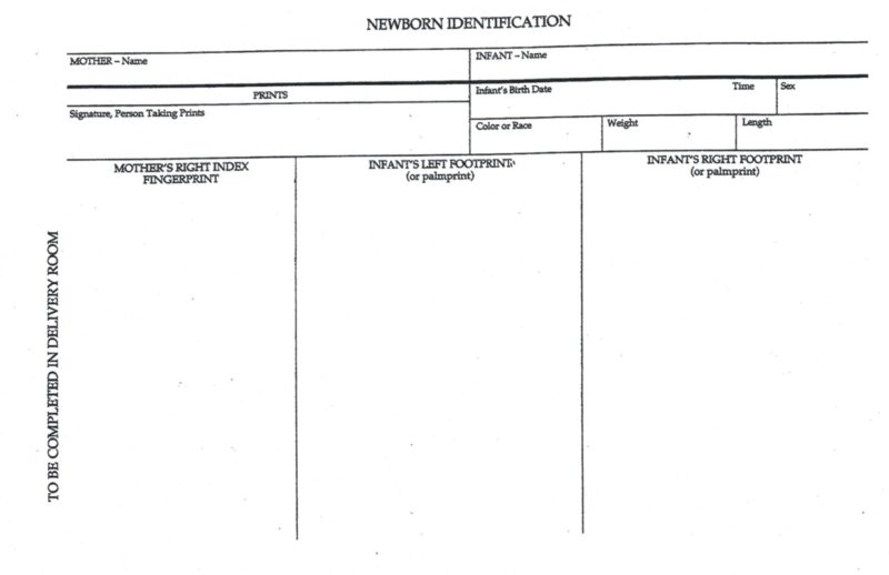 Newborn ID Form – Baby Birth and Beyond
