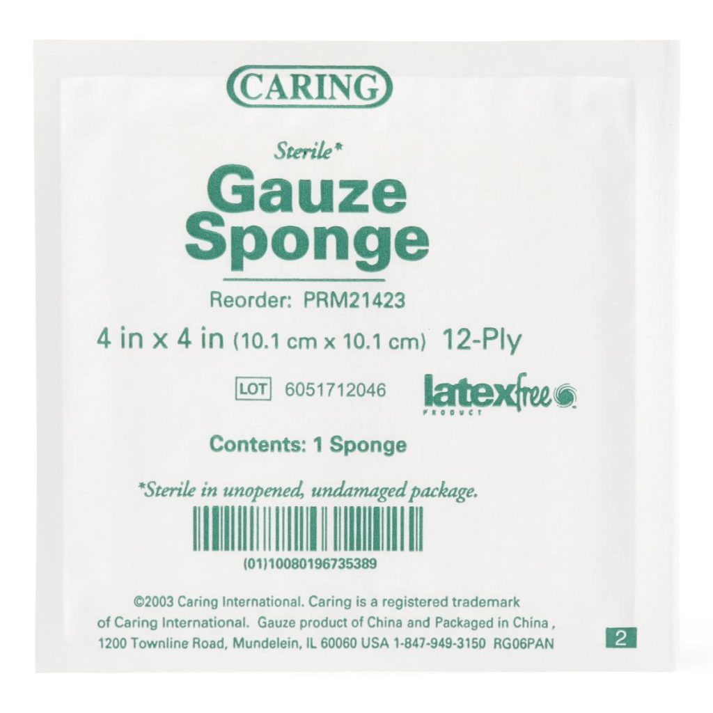 Gauze Sponge – 4 x 4 Sterile – Single – Baby Birth and Beyond